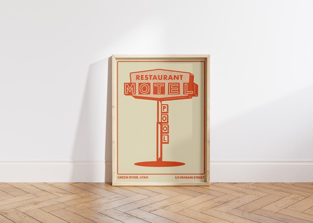 Motel Sign Art Print Boogie Sign Art Motel Sign Art Wall Decor - Etsy