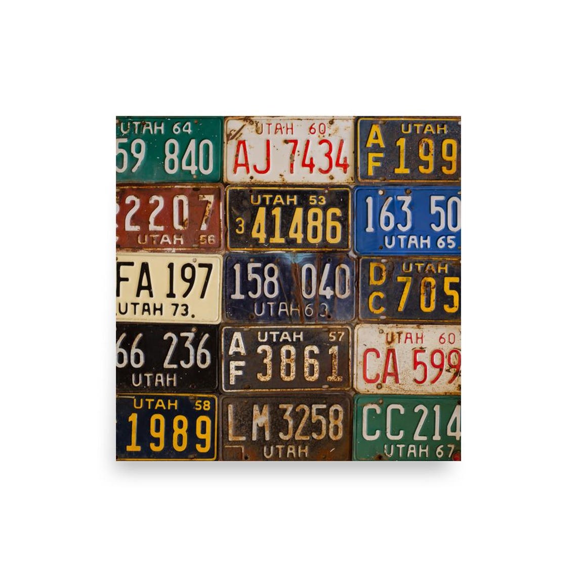 Vintage Utah License Plates Photo Print: Retro Americana Wall Art - Etsy