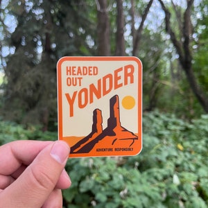 Headed Out Yonder Sticker Desert Southwest Waterproof Vinyl Sticker UV ...