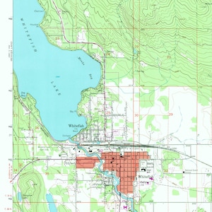 Whitefish Montana Poster | Vintage 1962 USGS Map - Etsy