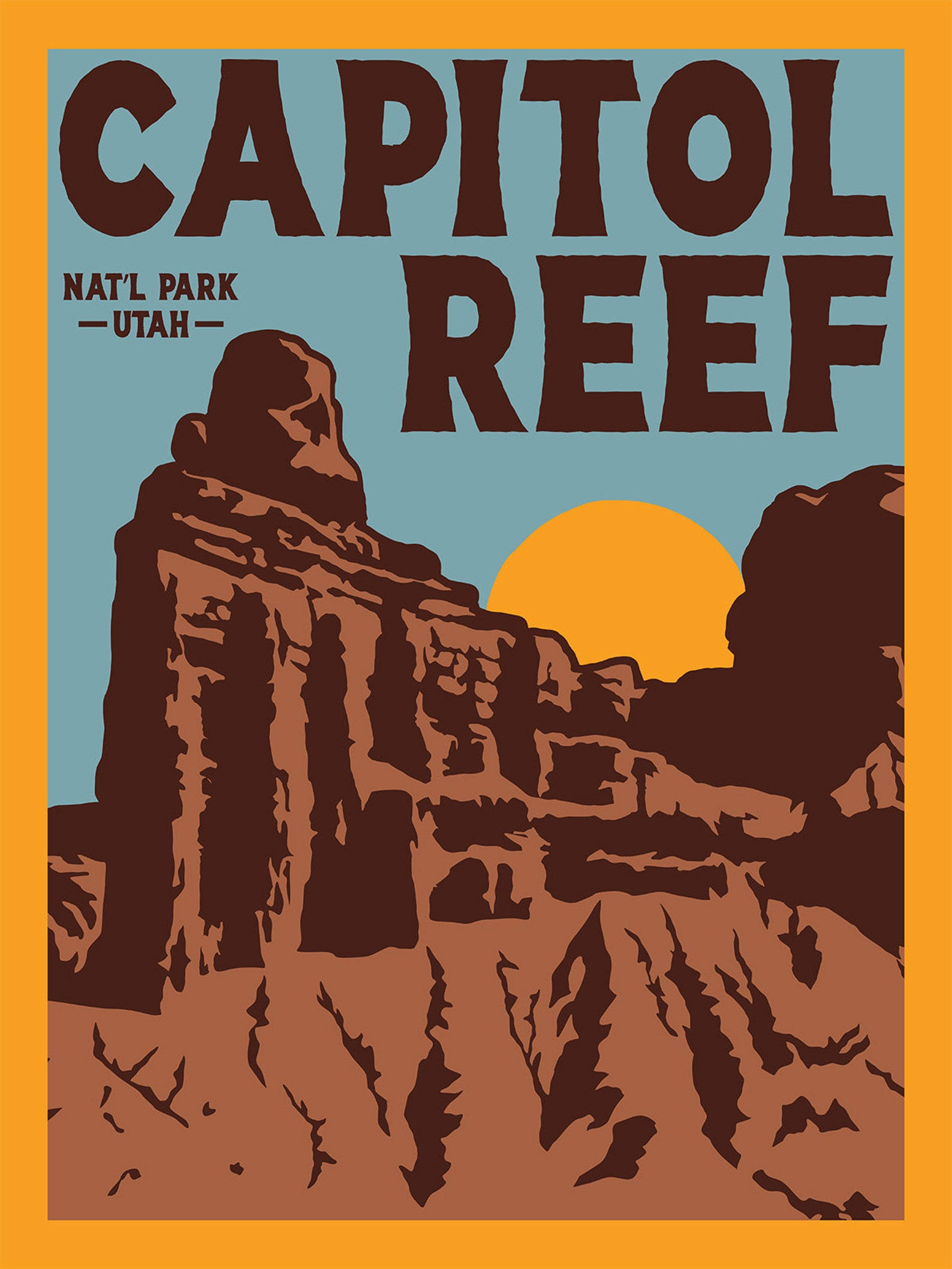 Capitol Reef National Park Poster | Chimney Rock, Utah | Matte Art ...