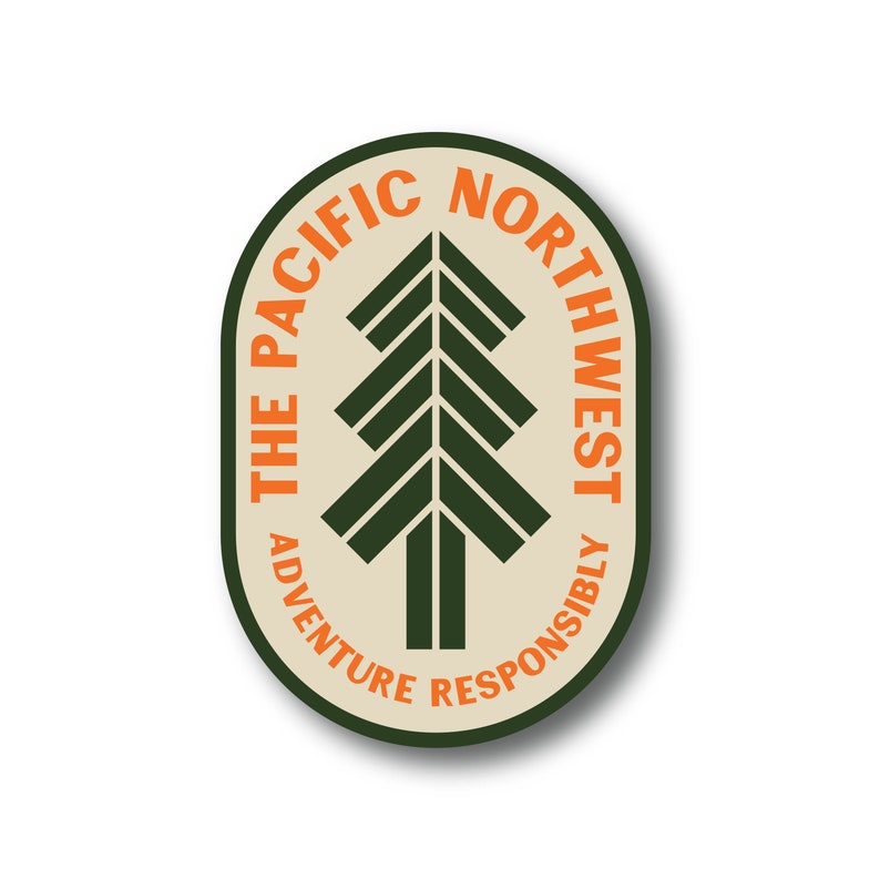 Pacific Northwest Sticker Retro Pine Tree Waterproof Vinyl - Etsy