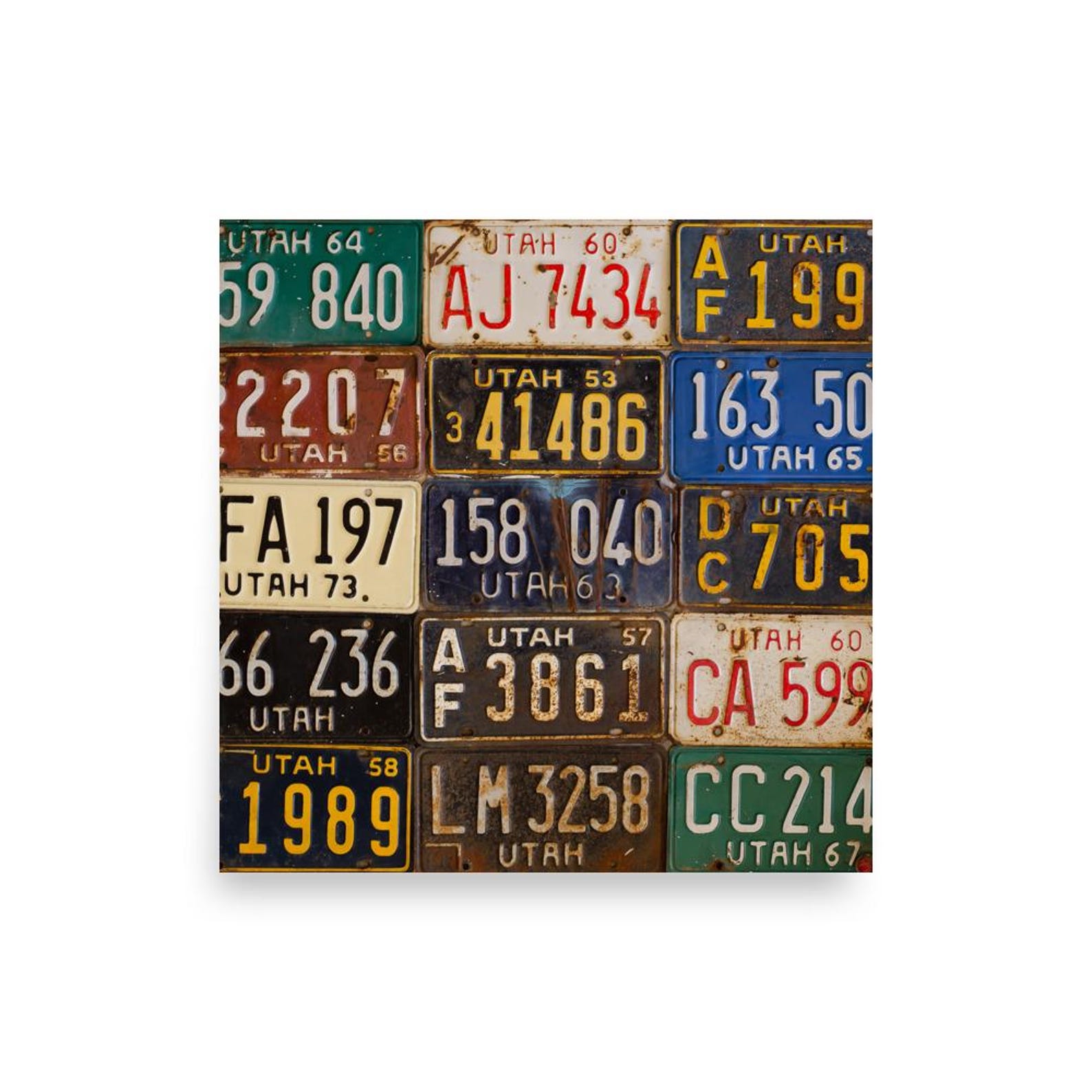 Vintage Utah License Plates Photo Print: Retro Americana Wall Art - Etsy