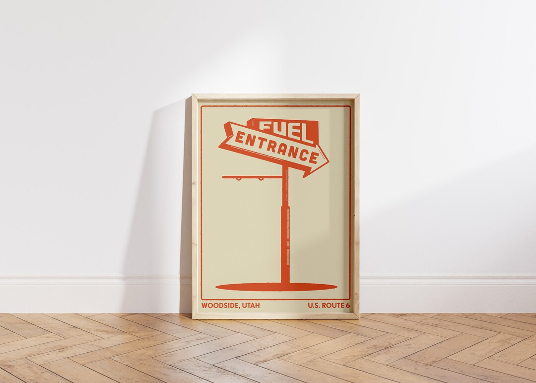 Old Fuel Station Sign Art Print Boogie Sign Art Motel Sign Art Wall ...