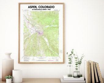 Aspen Topographic Map - Etsy
