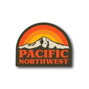 Retro Pacific Northwest Sticker PNW Sticker Waterproof - Etsy