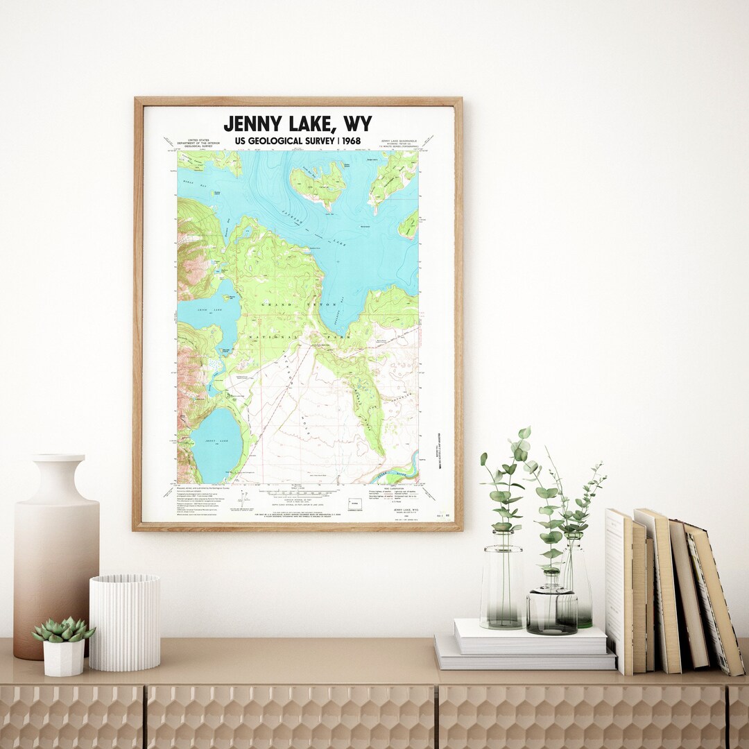 Jenny Lake 1698 USGS Topographical Map Poster - Etsy