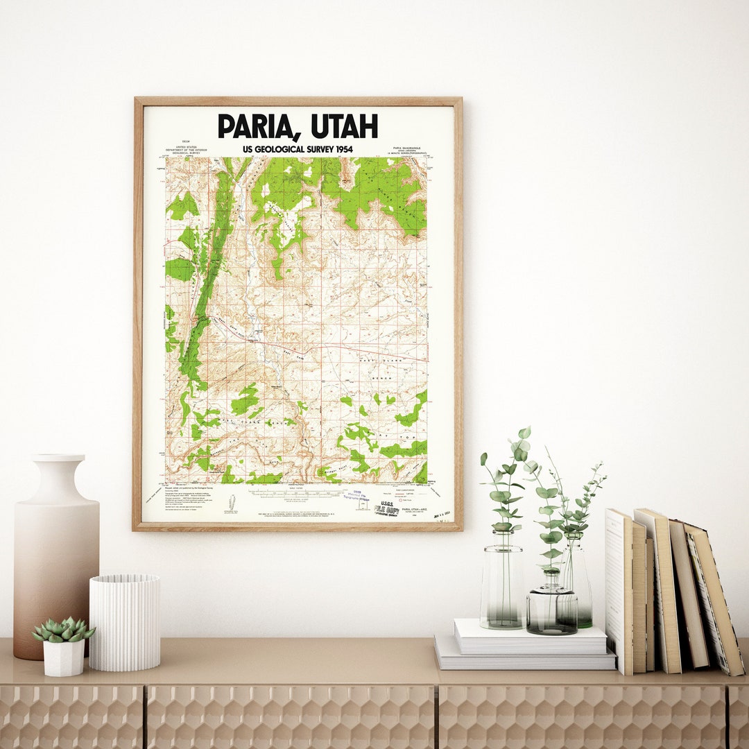 Paria Utah Map Poster | 1954 USGS Map Poster - Etsy