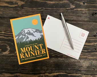 Mount Rainier National Park Postcard - Etsy