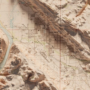 Moab Utah Vintage Utah 1985 Poster Shaded Relief Map - Etsy