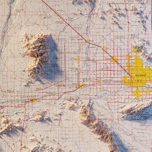 Phoenix Arizona Poster Shaded Relief Topographical Map - Etsy