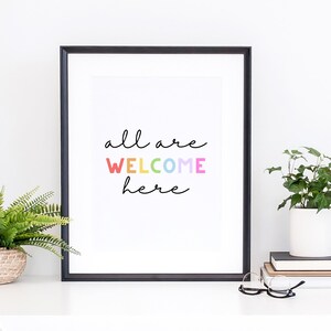 All Are Welcome Printable Classroom Decor, Playroom Decor, School ...
