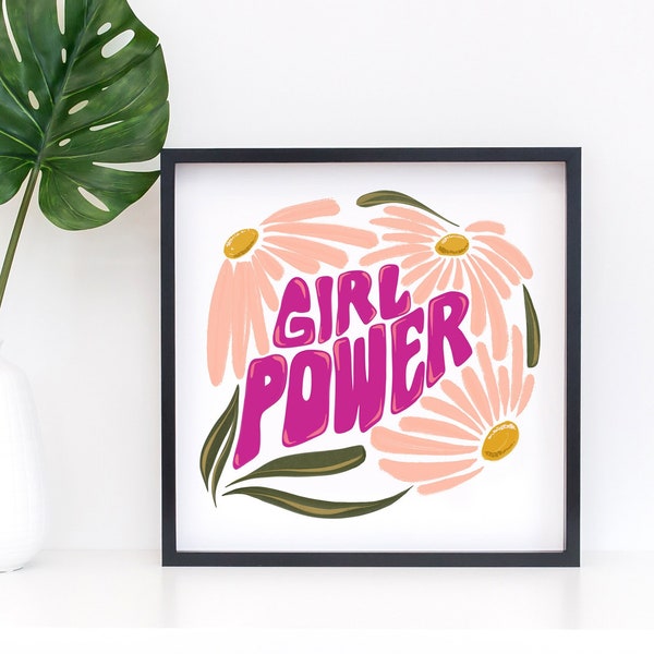 Pink Girl Power Print - Etsy