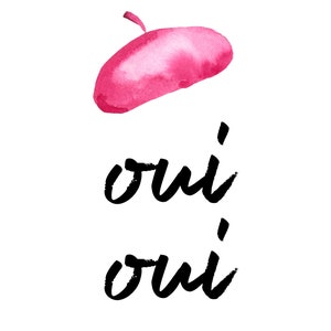Oui Oui Print, French Printable, Printable Decor, Dorm Decor, Vanity ...