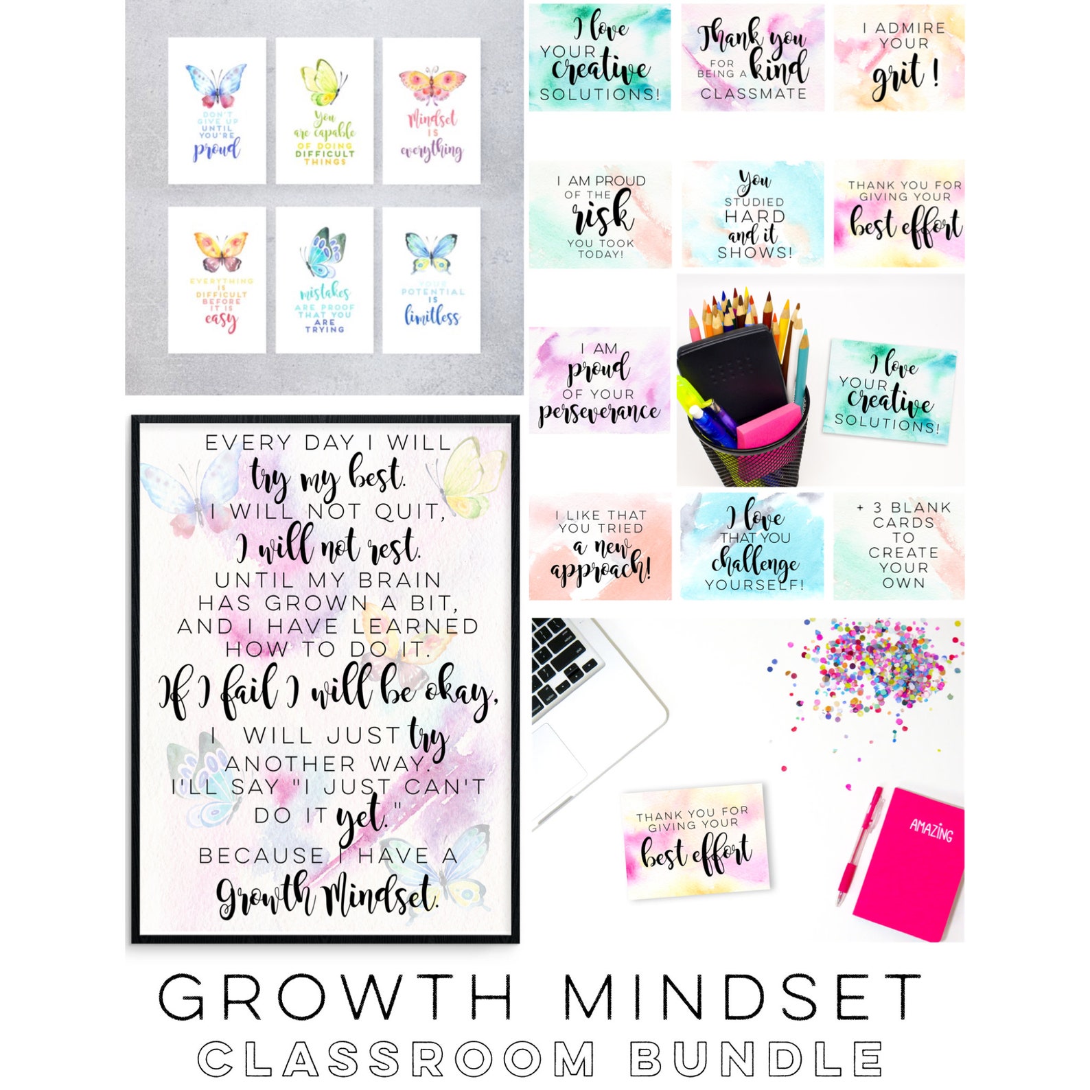 Classroom Decor Growth Mindset Bundle Teacher Notes Growth | Etsy