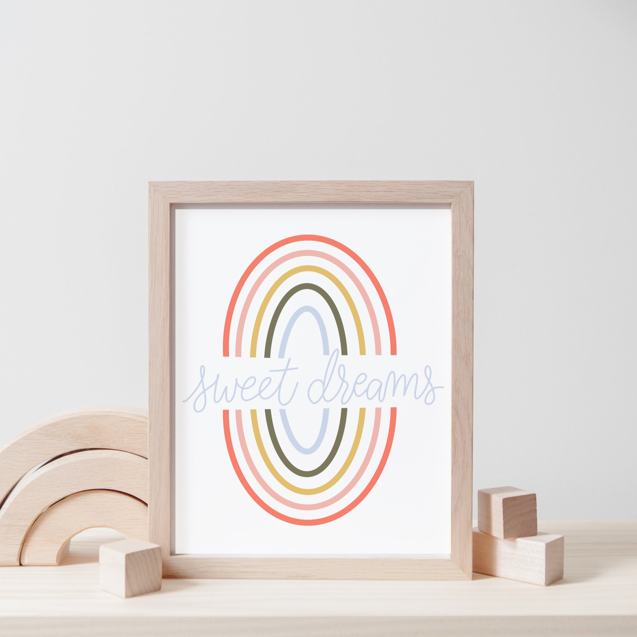Sweet Dreams Print Rainbow Nursery Decor Printable Kids Room | Etsy