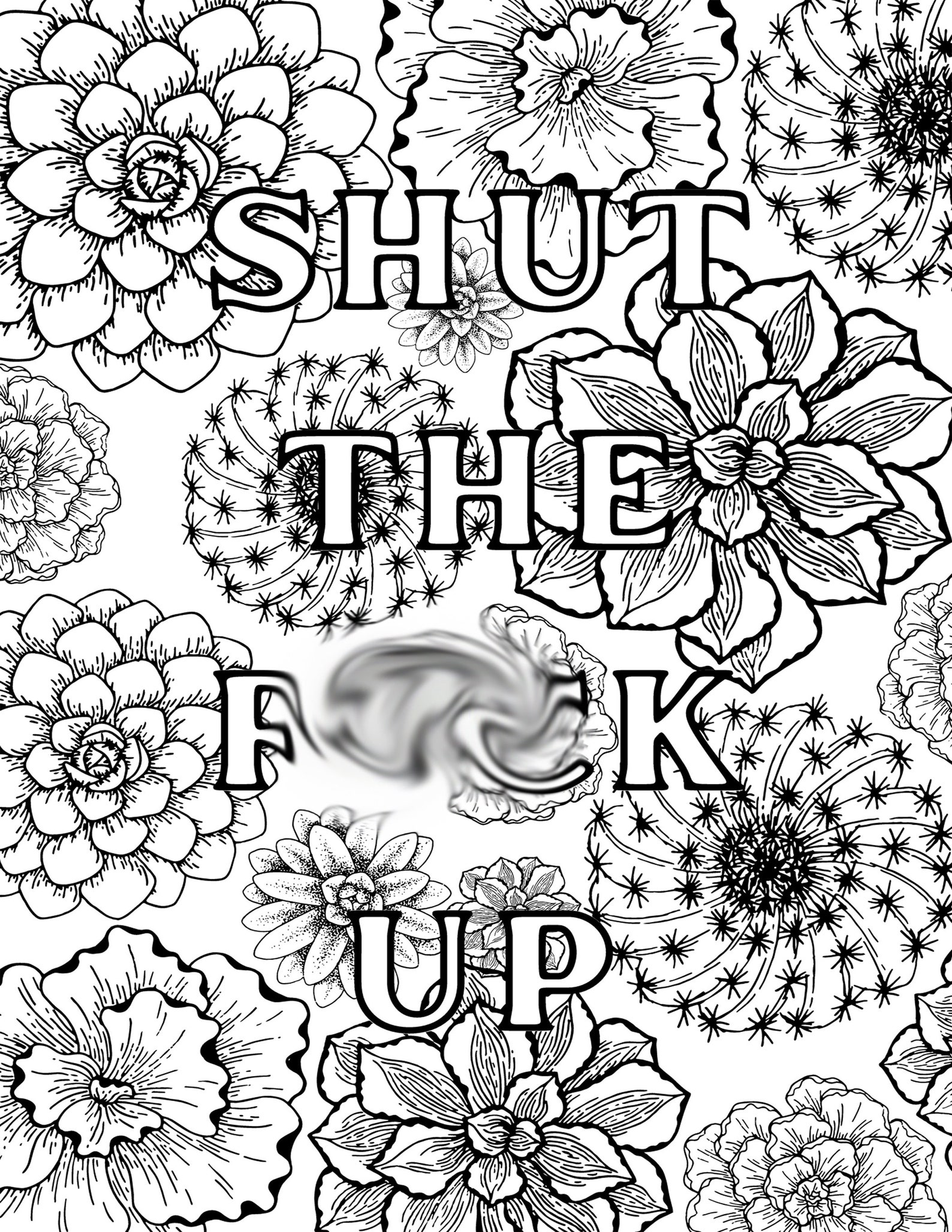 Printable Adult Coloring Pages Profanity Naughty Coloring Swear