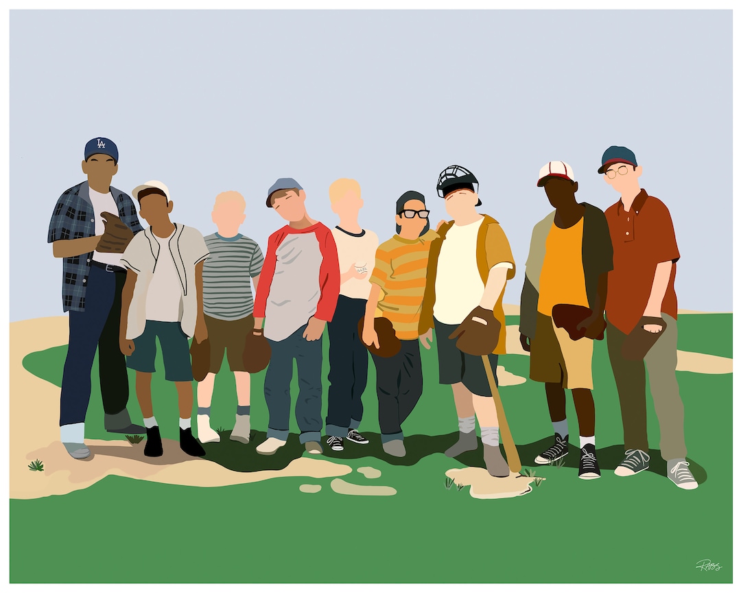 Sandlot Illustration Printable Movie Art, Baseball Decor, Movie Poster ...