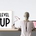 Level up Printable Motivational Quote Poster, Bold Typography Wall Art ...