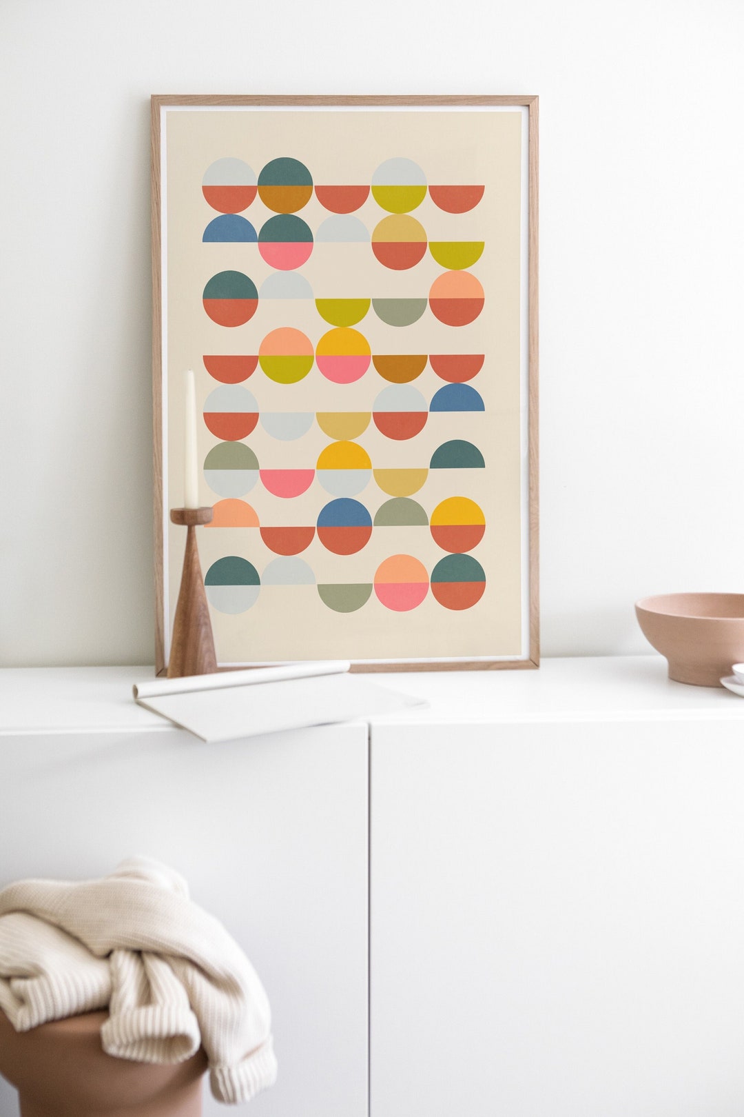 Vintage Style Abstract Geometric Art Print, Digital Download, Printable ...