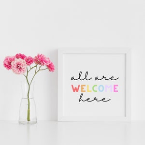 All Are Welcome Printable Classroom Decor, Playroom Decor, School ...