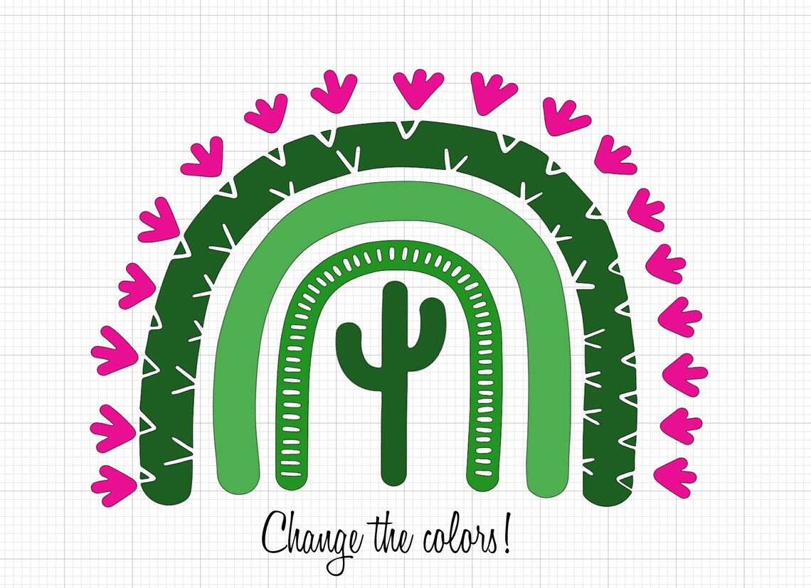 Cactus Rainbow SVG Layered SVG Rainbow Svg Cactus Svg - Etsy