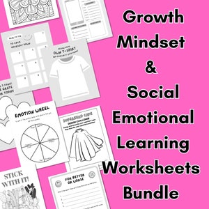 Emotions Worksheets for Kids SEL Workbook Growth Mindset Social ...