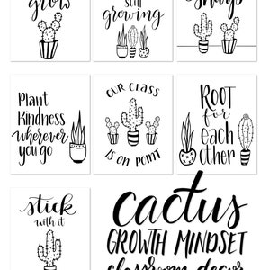 Cactus Classroom Decor, Growth Mindset Printables, Classroom Posters ...