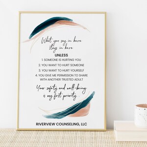 Printable Confidentiality Sign, School Psychologist Office Decor ...