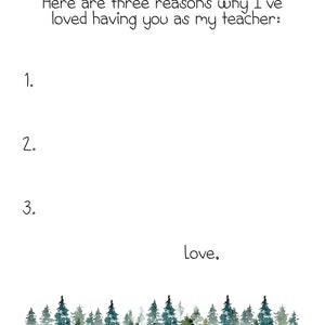 Printable Teacher Appreciation Letter End of Year Gift for Male Teacher ...