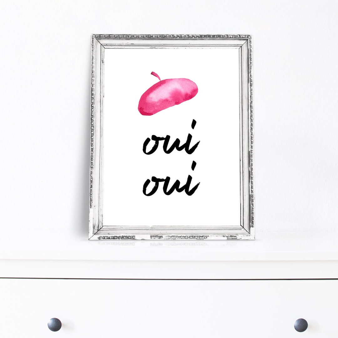 Oui Oui Print, French Printable, Printable Decor, Dorm Decor, Vanity ...