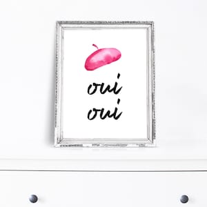 Oui Oui Print, French Printable, Printable Decor, Dorm Decor, Vanity ...