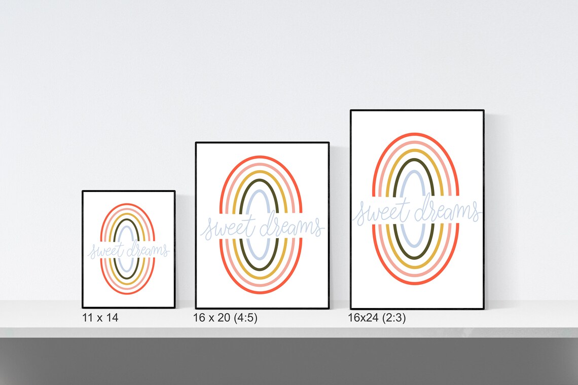 Sweet Dreams Print Rainbow Nursery Decor Printable Kids Room | Etsy