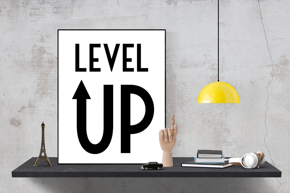 Level up Printable Motivational Quote Poster Bold Typography | Etsy