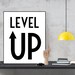 Level up Printable Motivational Quote Poster, Bold Typography Wall Art ...