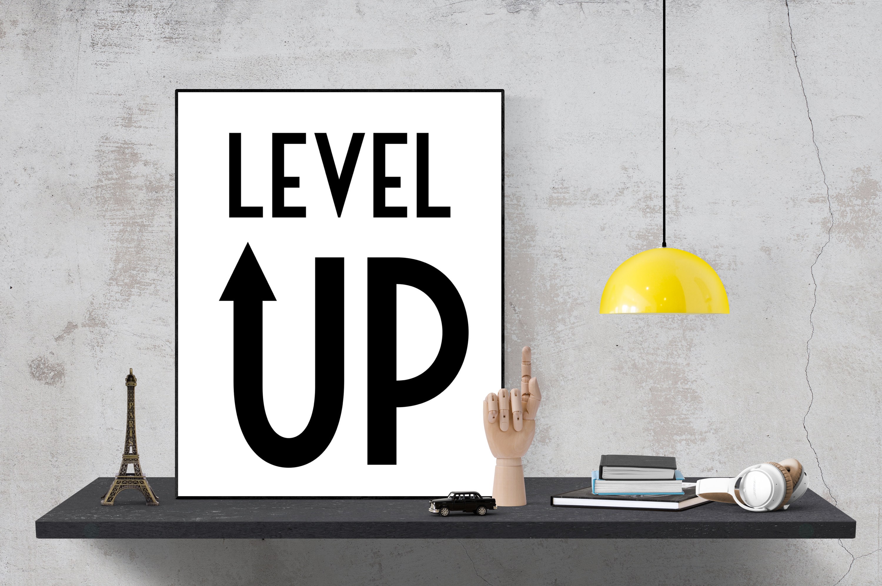 Level up Printable Motivational Quote Poster Bold Typography - Etsy