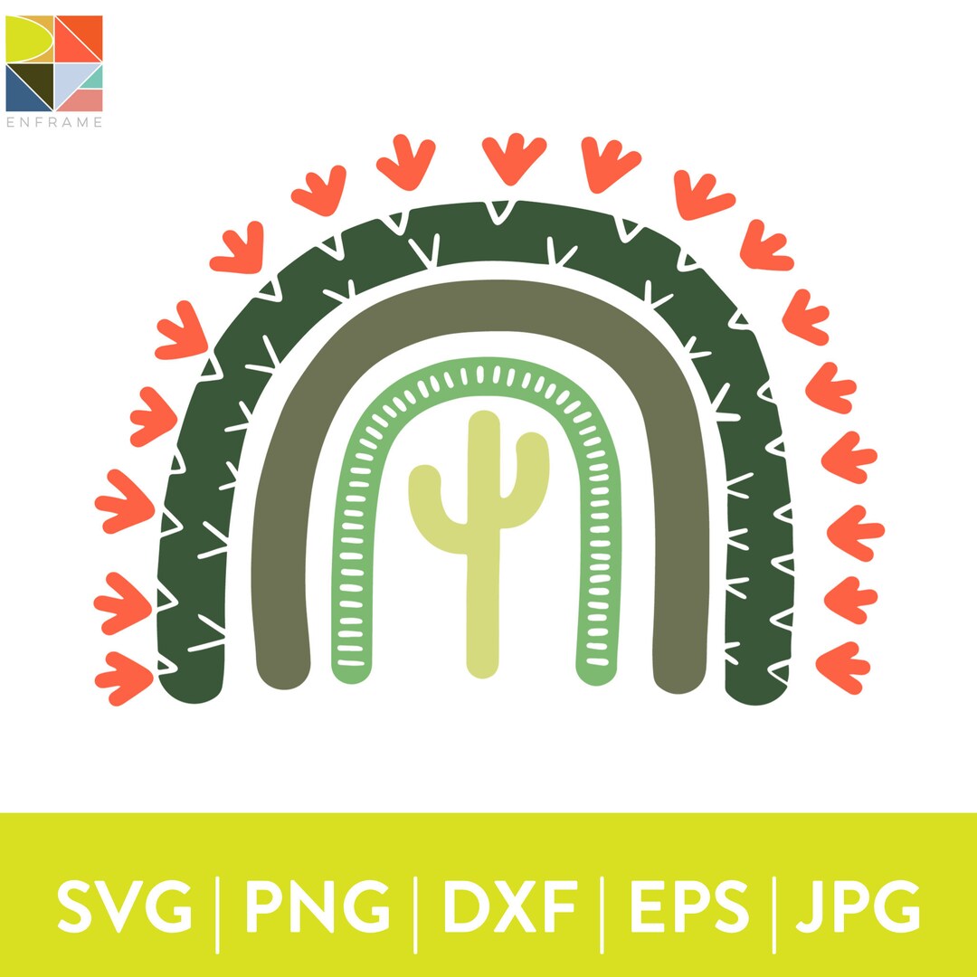 Cactus Rainbow SVG, Layered SVG, Rainbow Svg, Cactus Svg, Cactus ...