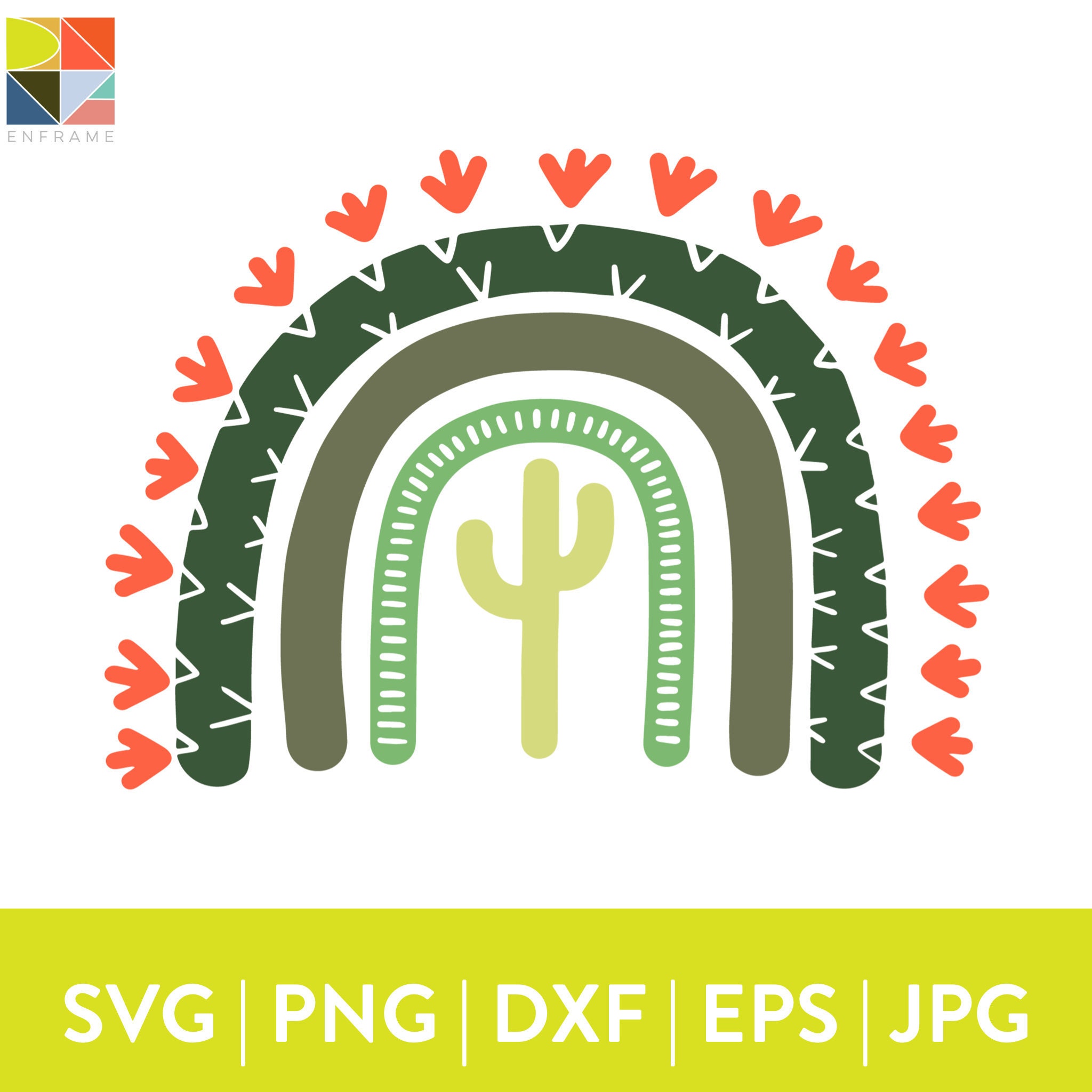 Cactus Rainbow SVG Layered SVG Rainbow Svg Cactus Svg - Etsy