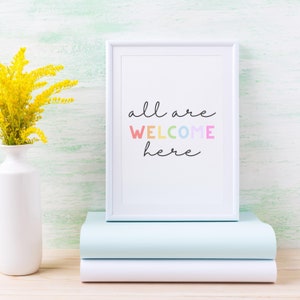 All Are Welcome Printable Classroom Decor, Playroom Decor, School ...