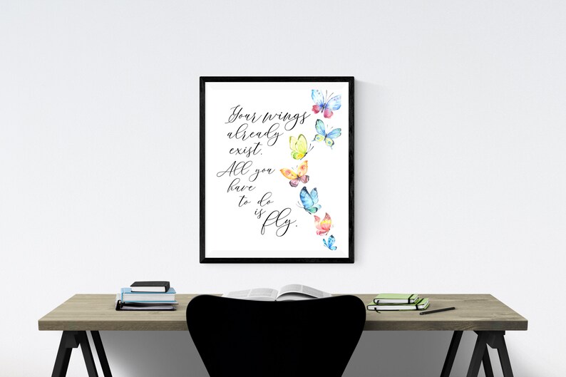 Growth Mindset Poster Printable Watercolor Butterflies Your - Etsy