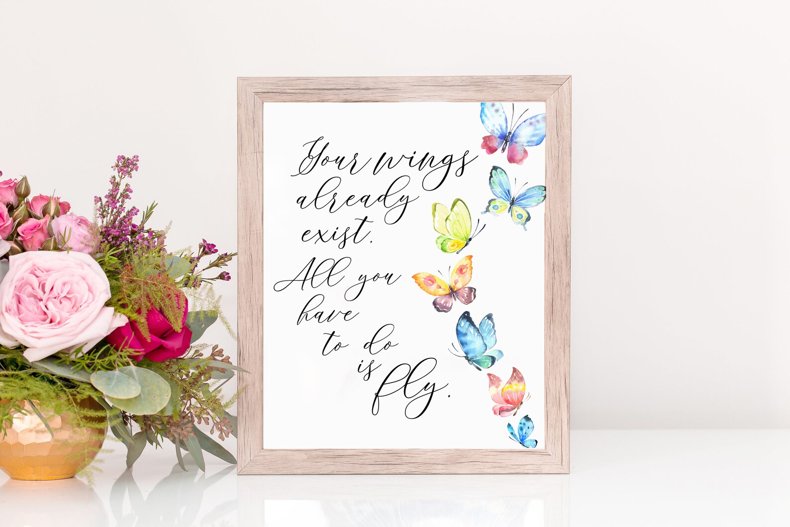 Growth Mindset Poster Printable Watercolor Butterflies Your - Etsy