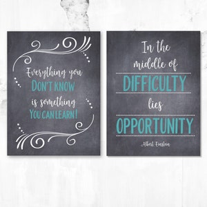 Set of 6 Growth Mindset Posters for Classroom Decor Printable ...