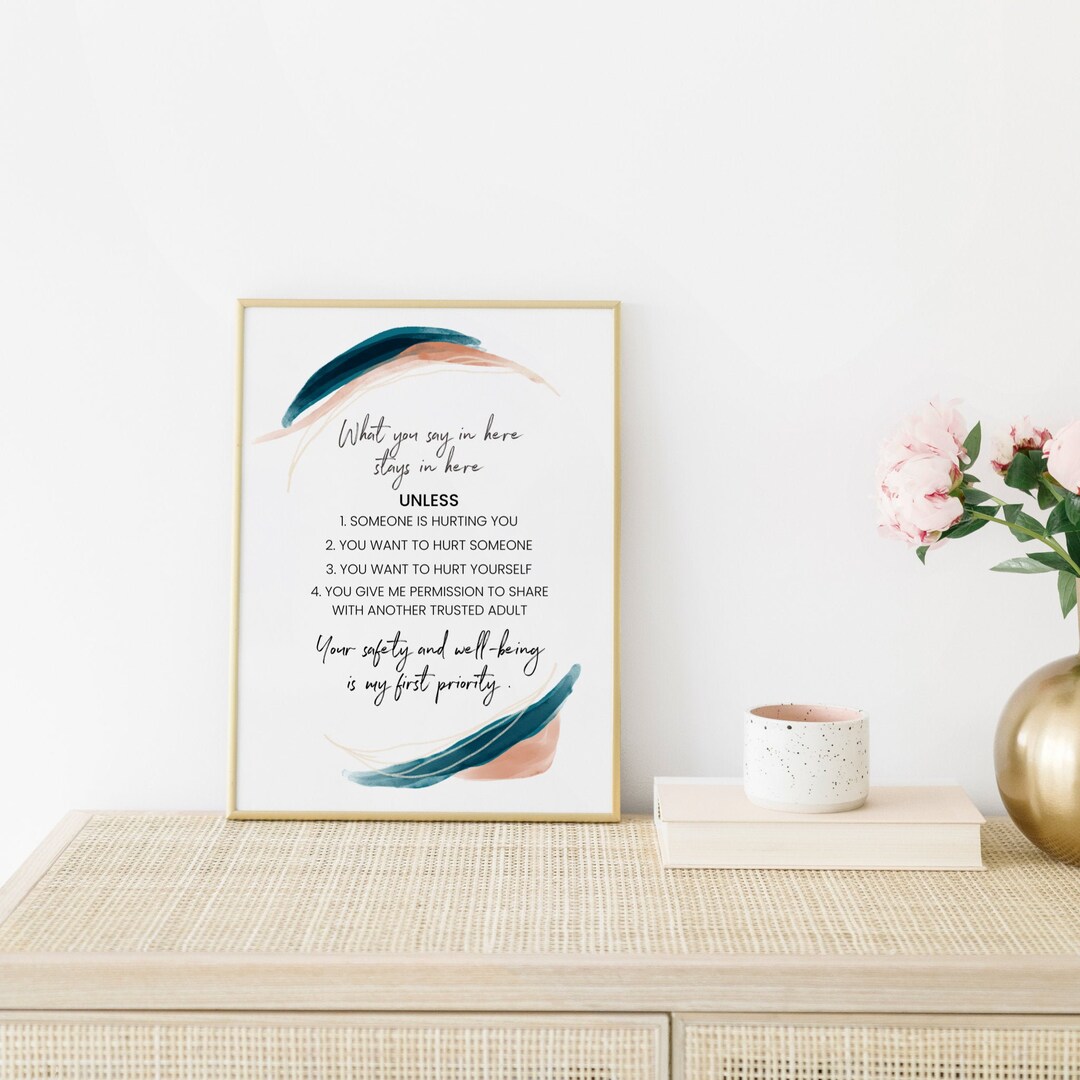 Printable Confidentiality Sign, School Psychologist Office Decor ...