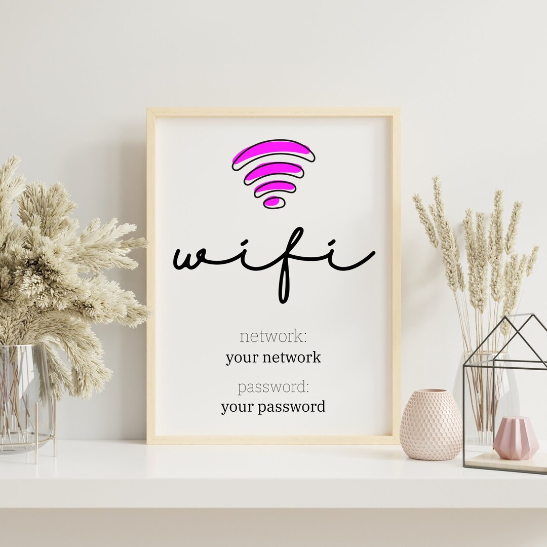 Waiting Room Wifi Password Sign Cafe Wifi Sign Editable Template Wifi ...