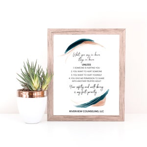Printable Confidentiality Sign, School Psychologist Office Decor ...