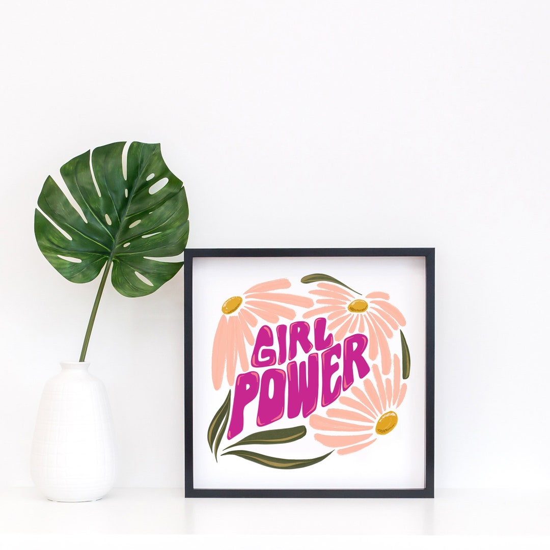 Girl Power Print Feminist Poster Female Empowerment Wall Art Girls