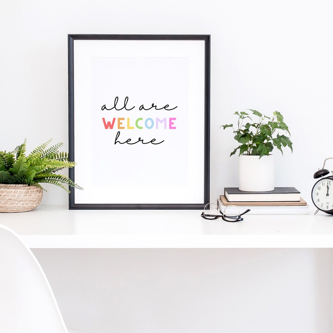 All Are Welcome Printable Classroom Decor, Playroom Decor, School ...