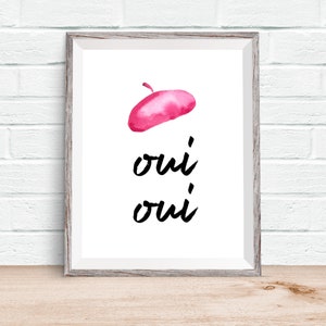 Oui Oui Print, French Printable, Printable Decor, Dorm Decor, Vanity ...