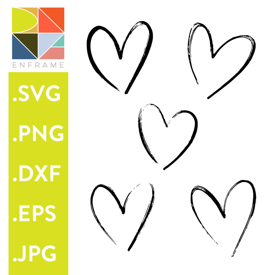 Hand Drawn Hearts SVG, Heart PNG, Commercial Use, Abstract Heart ...