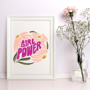 GIRL POWER Print, Feminist Poster, Female Empowerment Wall Art, Girls ...